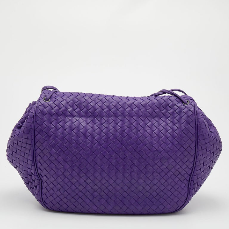 Bottega Veneta Purple Intrecciato Leather Flap Shoulder Bag at 1stDibs