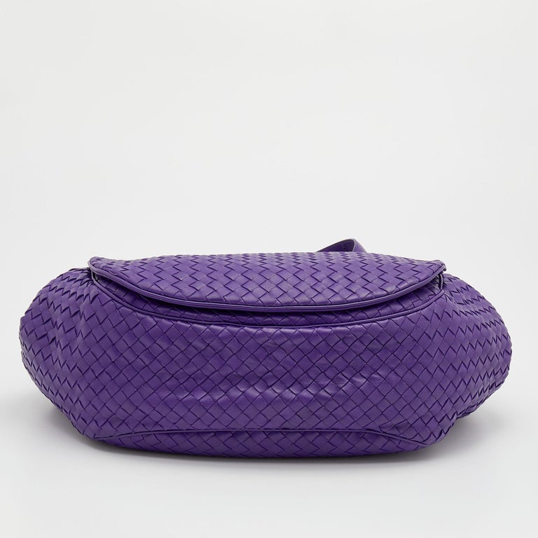 Bottega Veneta Purple Intrecciato Leather Flap Shoulder Bag at 1stDibs