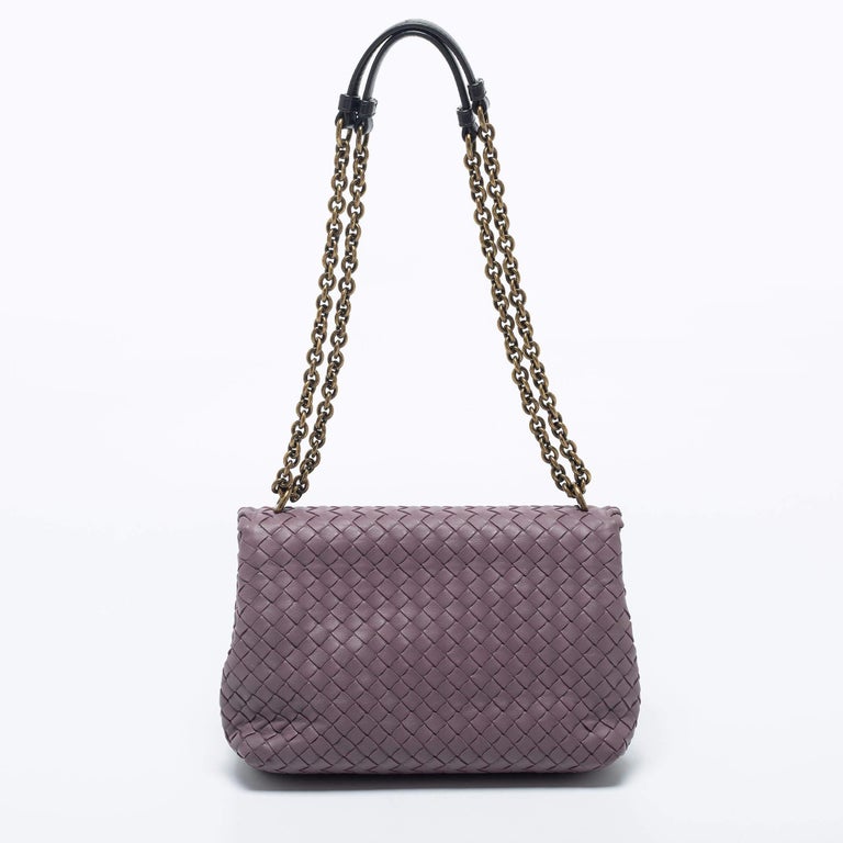 Bottega Veneta Purple Intrecciato Leather Olimpia Shoulder Bag For Sale ...