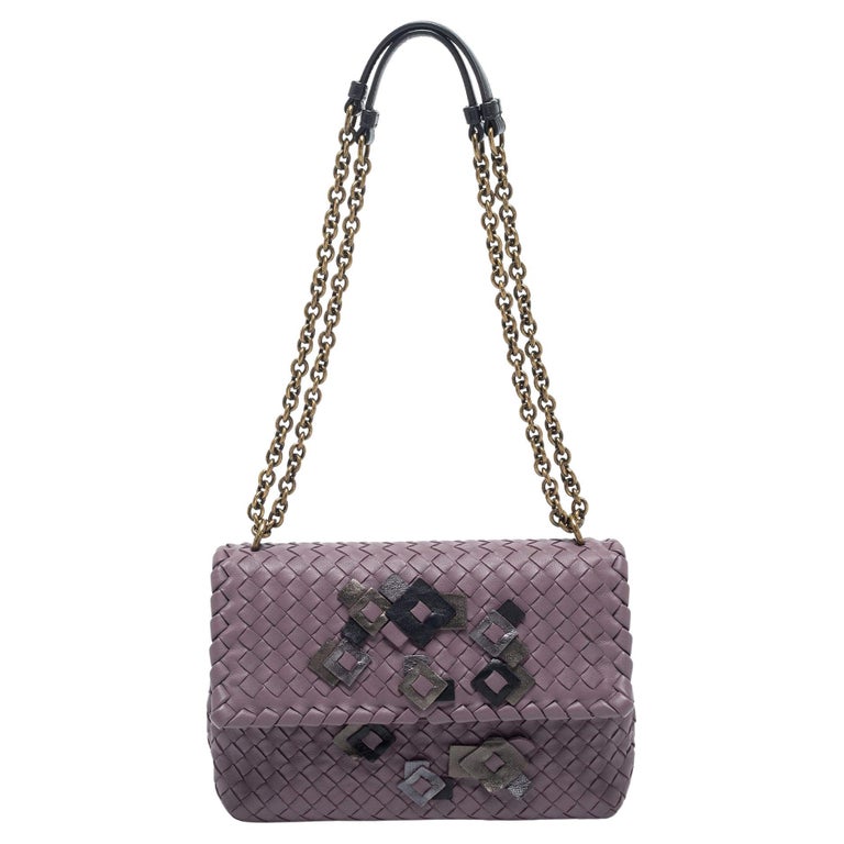Bottega Veneta Purple Intrecciato Leather Olimpia Shoulder Bag For Sale ...
