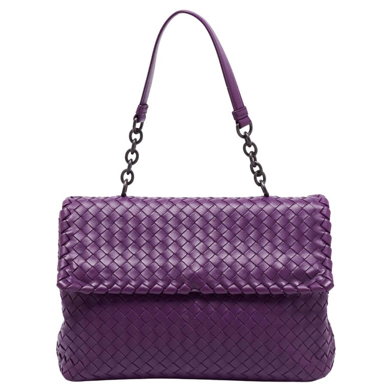 Bottega Veneta Purple Intrecciato Leather Olimpia Top Handle Bag For ...
