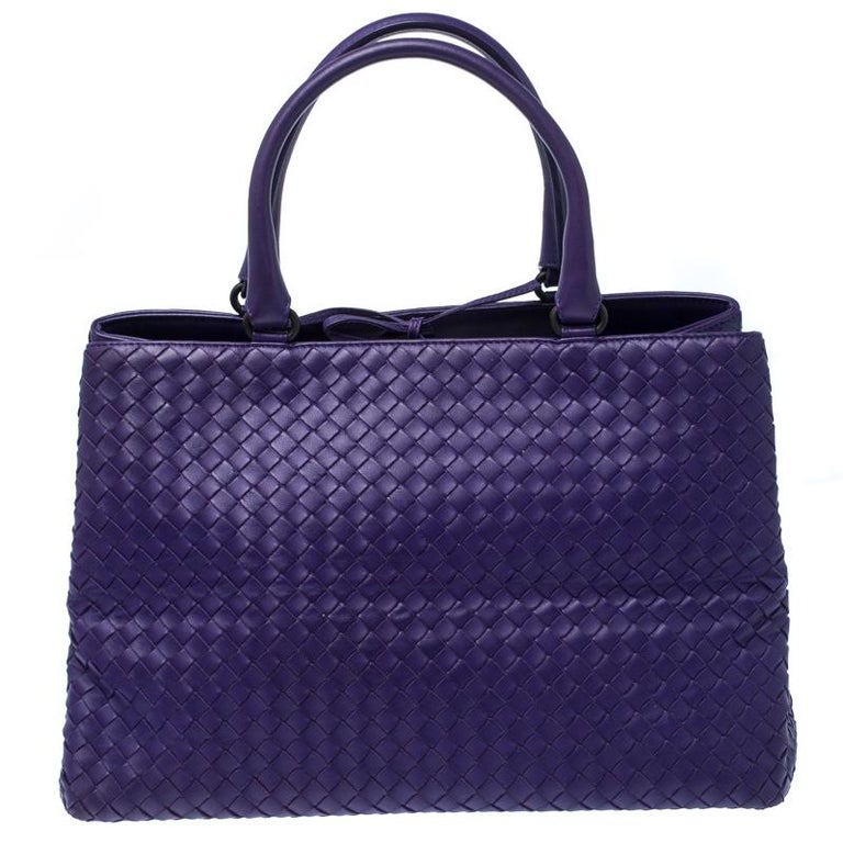 Bottega Veneta Purple Intrecciato Leather Tote at 1stDibs