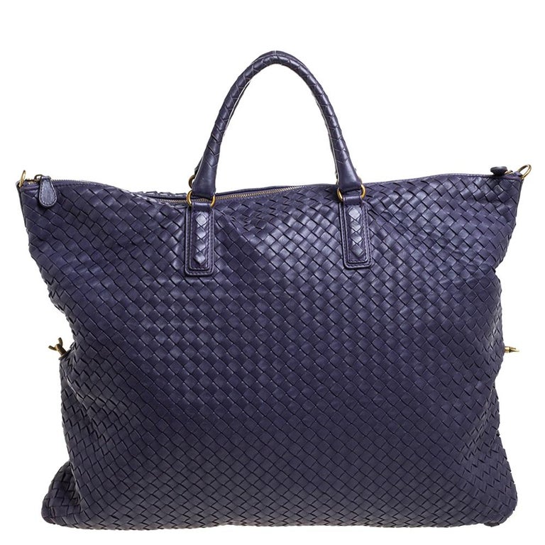 Bottega Veneta Purple Intrecciato Nappa Leather Maxi Convertible Tote ...