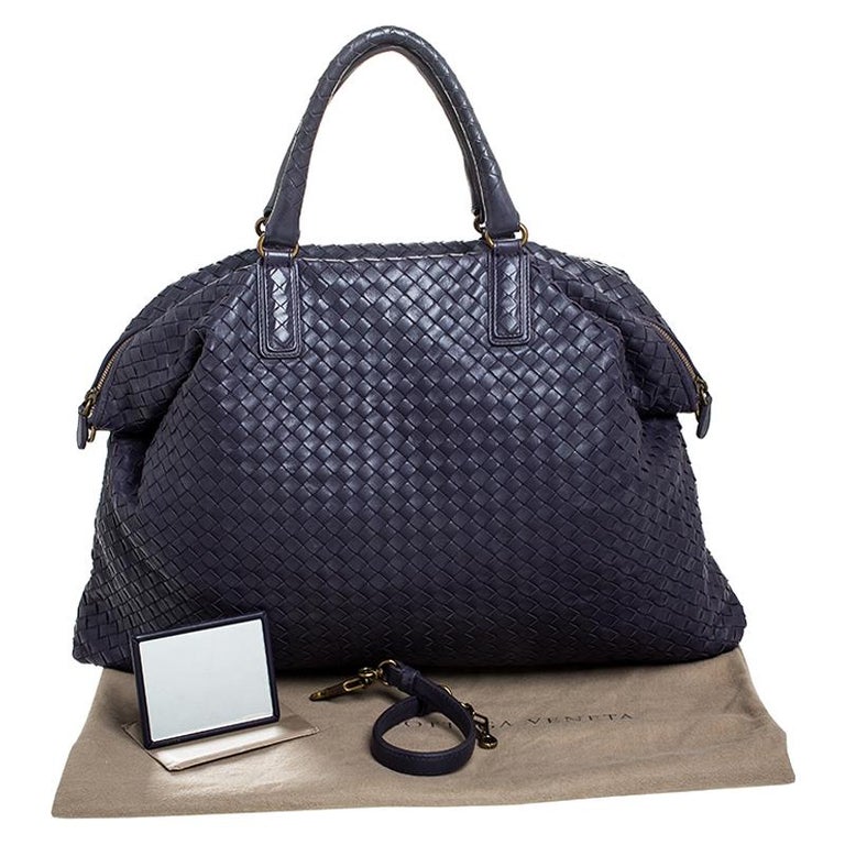 Bottega Veneta Purple Intreciato Nappa Leather Convertible Tote For ...