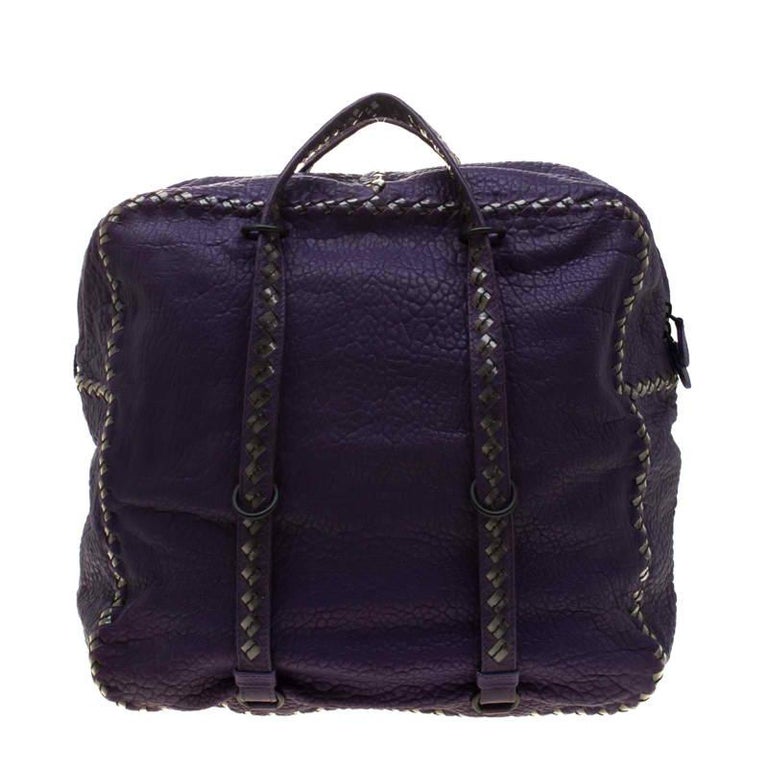 Bottega Veneta Purple Leather Satchel at 1stDibs