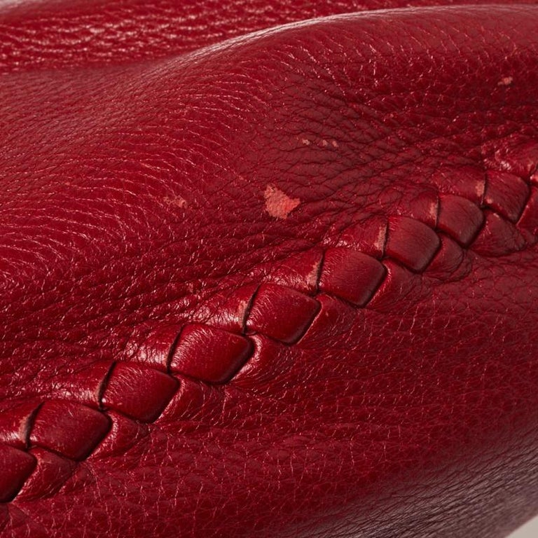 Bottega Veneta Red Cervo Leather Large Baseball Hobo at 1stDibs