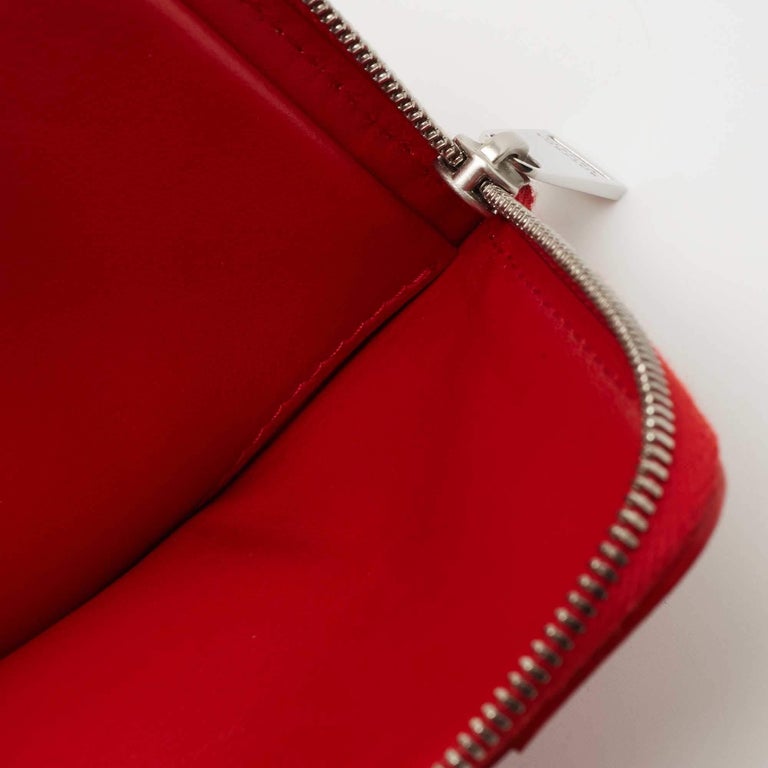 Bottega Veneta Red Intrecciato Leather Half Zip Wallet For Sale at 1stDibs