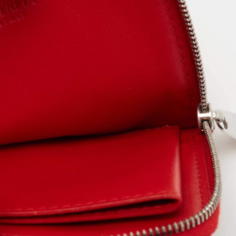 Bottega Veneta Red Intrecciato Leather Half Zip Wallet For Sale at 1stDibs