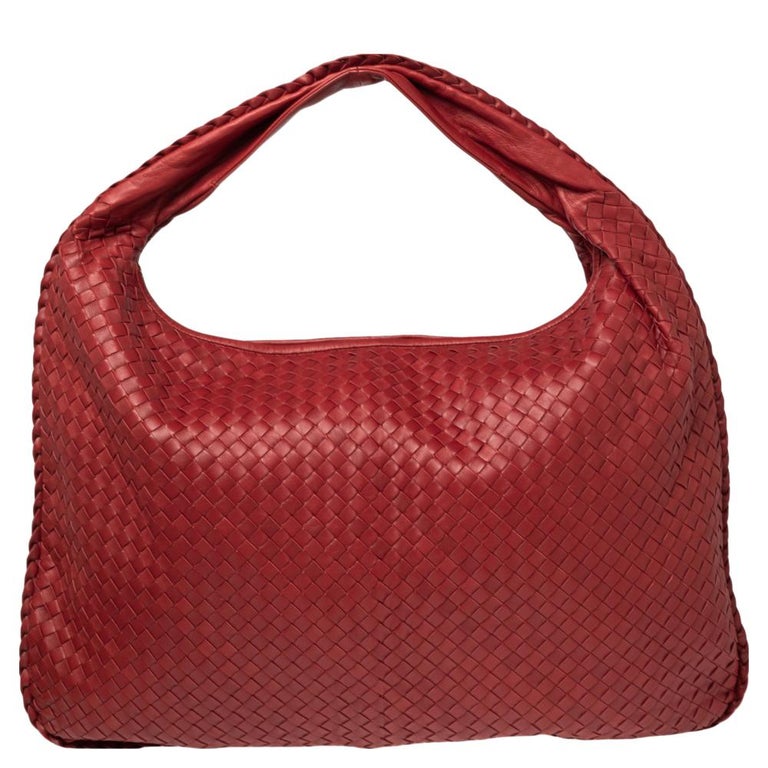 Bottega Veneta Red Intrecciato Leather Maxi Veneta Hobo at 1stDibs