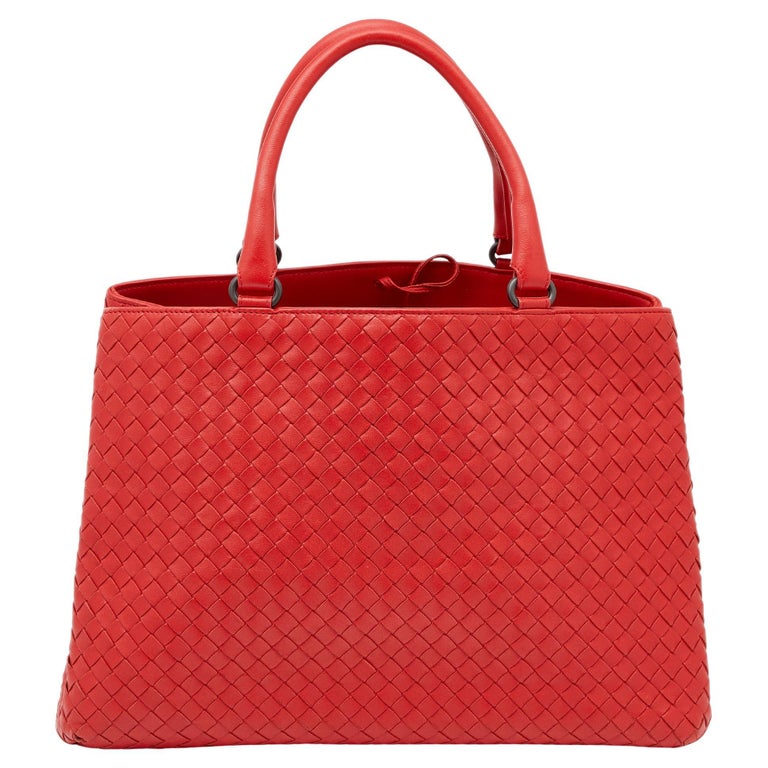 Bottega Veneta Red Intrecciato Leather Tote at 1stDibs