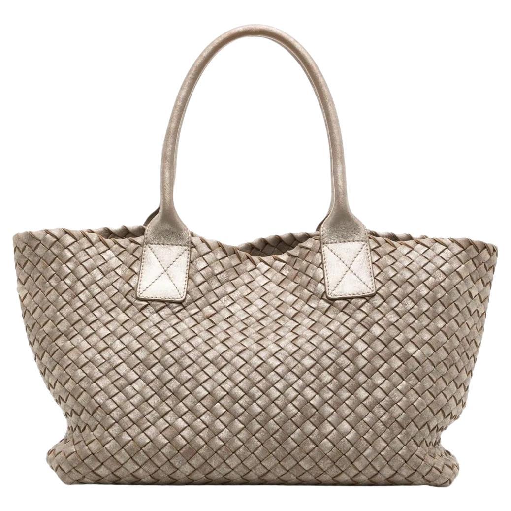 Bottega Veneta Silver Cabat Tote Bag For Sale at 1stDibs