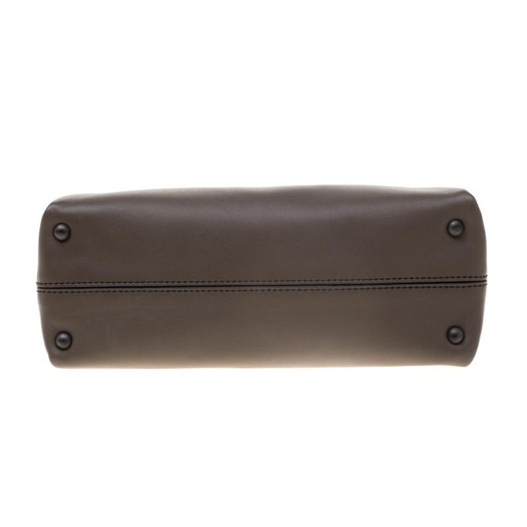 Bottega Veneta Taupe Leather Small Piazza Top Handle Bag For Sale at ...