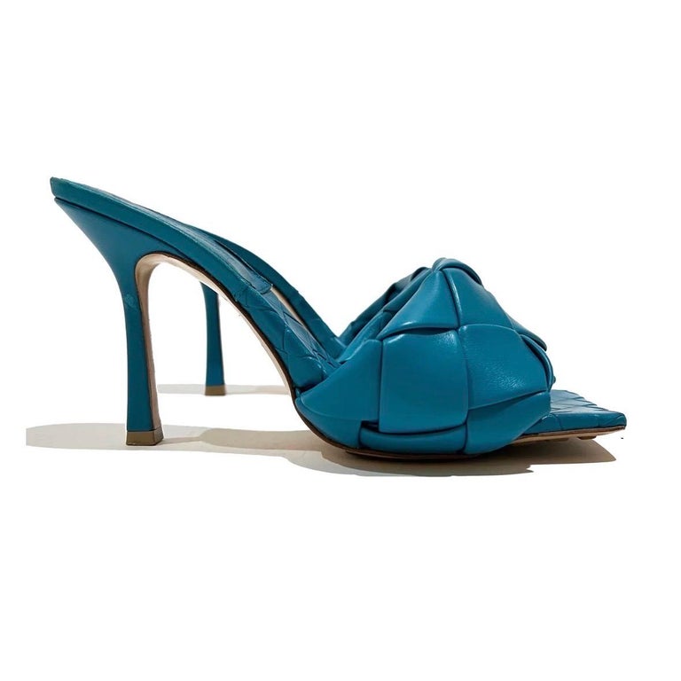 Bottega Veneta Teal Lido Mule For Sale at 1stDibs