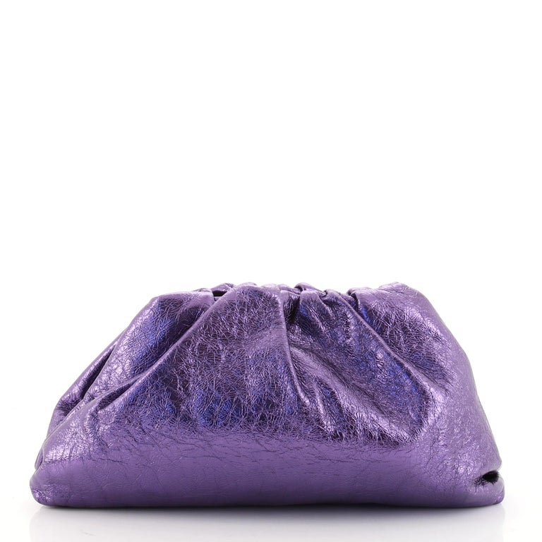 Bottega Veneta The Pouch Crinkled Metallic Leather at 1stDibs