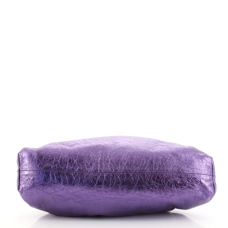 Bottega Veneta The Pouch Crinkled Metallic Leather at 1stDibs
