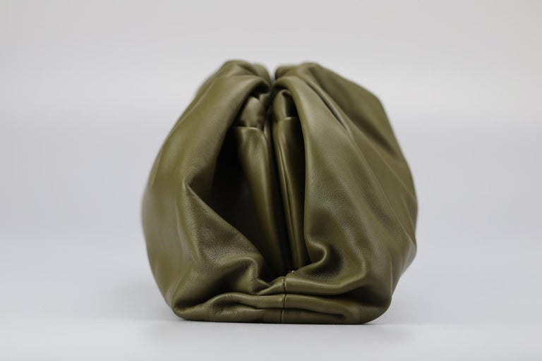 Bottega Veneta The Pouch Large Gathered Leather Clutch For Sale at 1stDibs