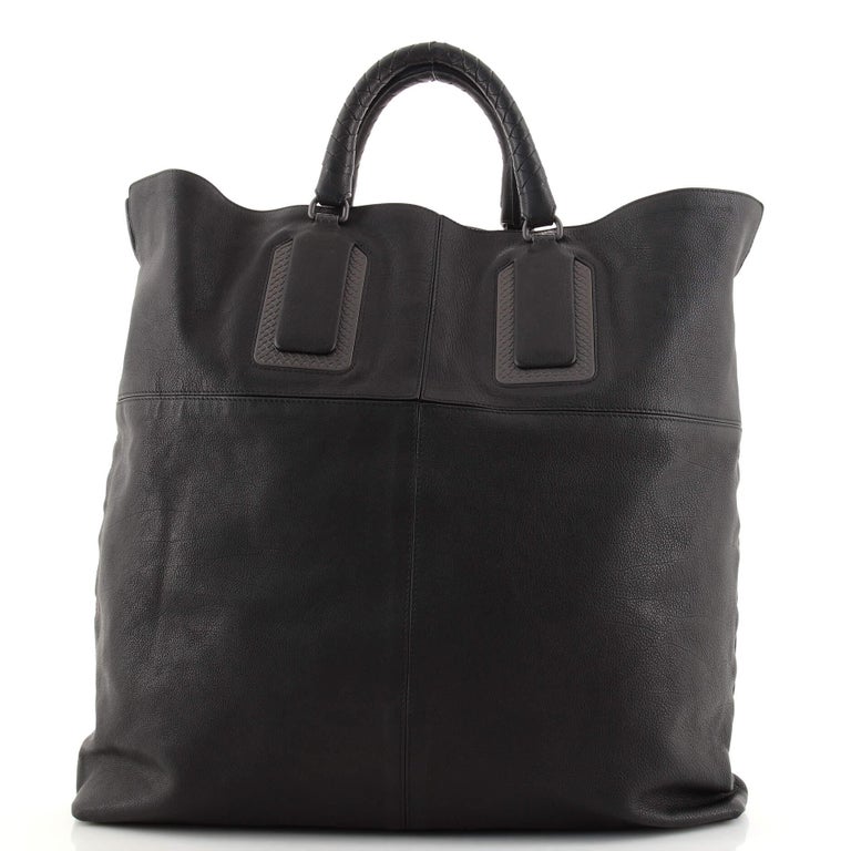 Bottega Veneta Travel Open Tote Leather with Intrecciato Detail Large ...
