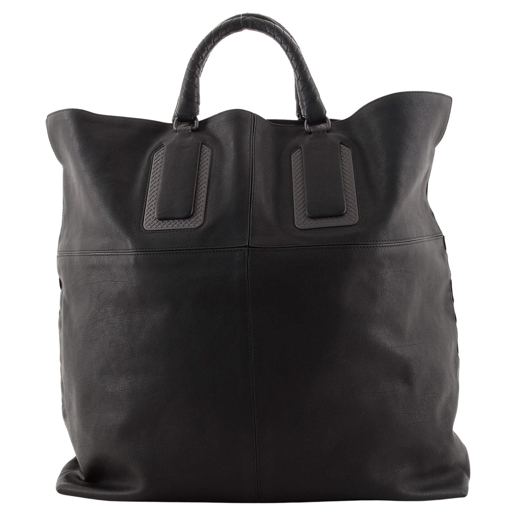 Bottega Veneta Travel Open Tote Leather with Intrecciato Detail Large ...