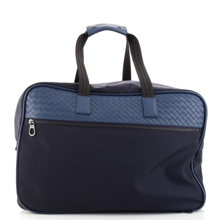 Bottega Veneta Trolley Rolling Luggage Hi-Tech Canvas with Intrecciato ...