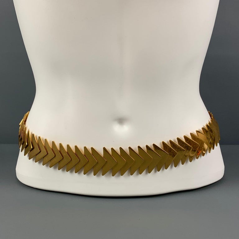 BOTTEGA VENETA Waist Size S Gold Metal Belt For Sale at 1stDibs