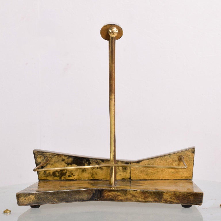 Bottle Holder in Goatskin and Brass, after Aldo Tura For Sale at 1stDibs