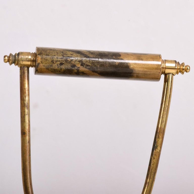 Bottle Holder in Goatskin and Brass, after Aldo Tura For Sale at 1stDibs