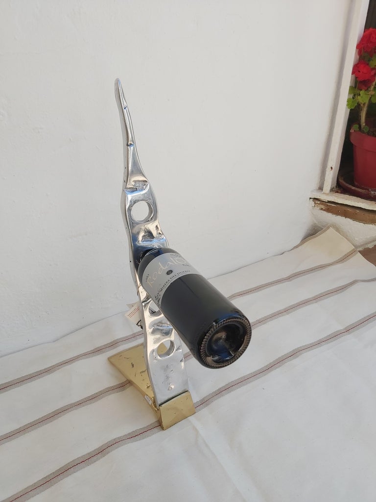 Bottle Rack for 4 Bottles Sand Cast Brass and Aluminium Handmade in ...