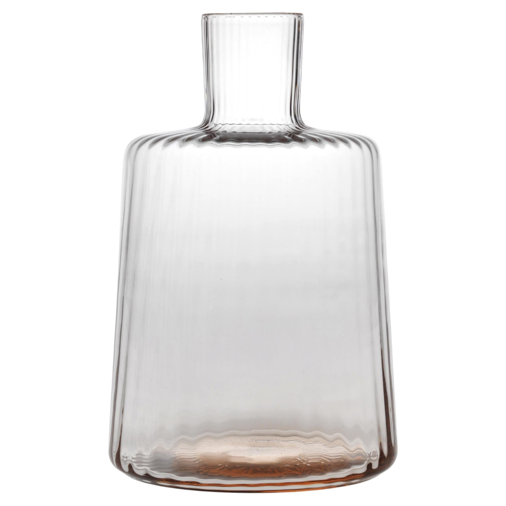 Bottle22, Bottle Glass Handcrafted Muranese Glass, Acquamarine Plissé ...