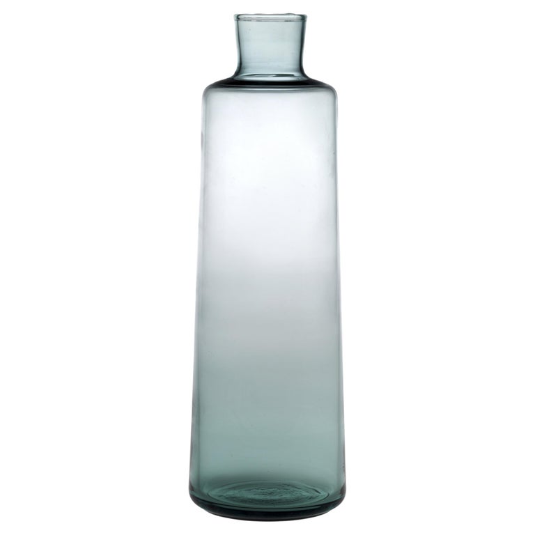 Bottle30, Bottle Glass Handcrafted Muranese Glass, Acquamarine Smooth ...