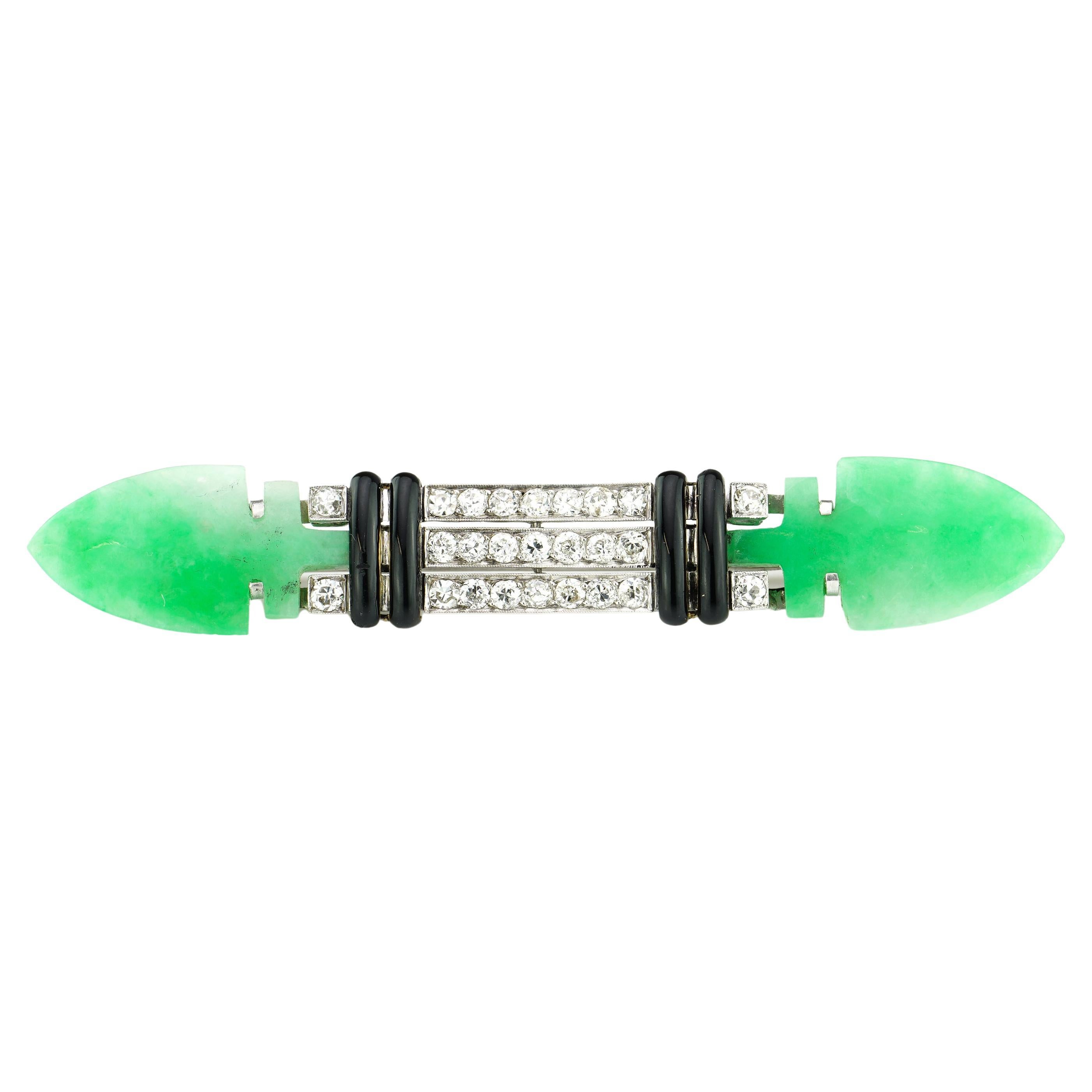 Cartier Art Deco Jade Enamel Diamond Vintage Car Brooch For Sale at 1stDibs