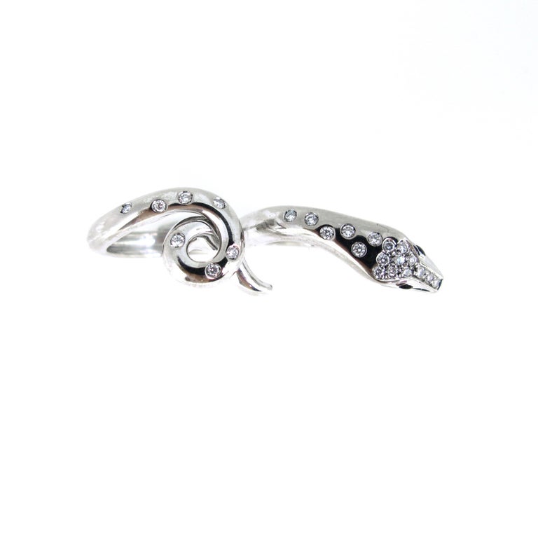 Boucheron Kaa Double Trouble Snake Diamond White Gold Ring at 1stDibs