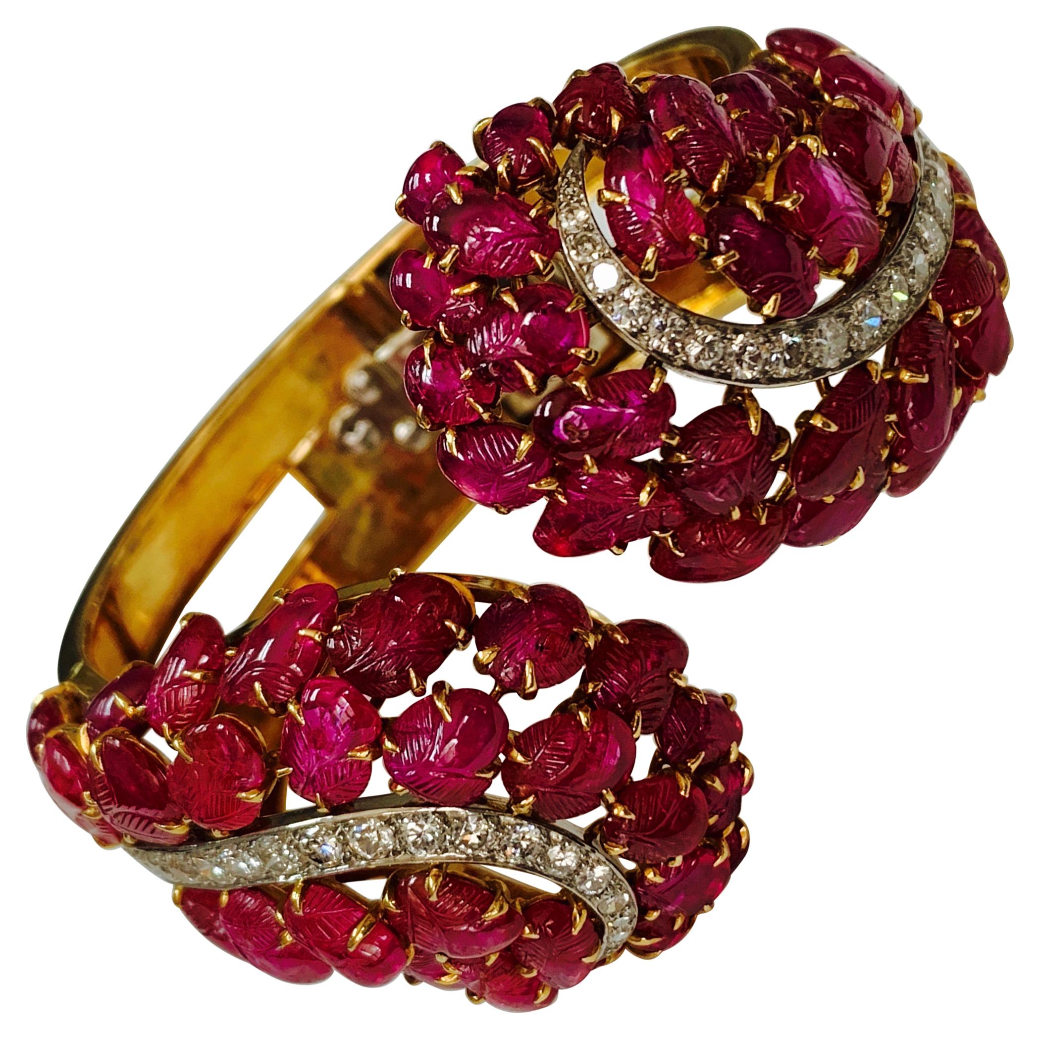 Boucheron Ruby and Diamond Bracelet For Sale at 1stDibs