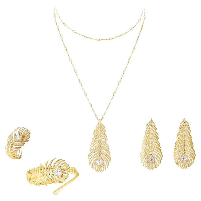 Boucheron Plume De Paon Necklace, Bracelet, Ring and Bracelet Set For ...