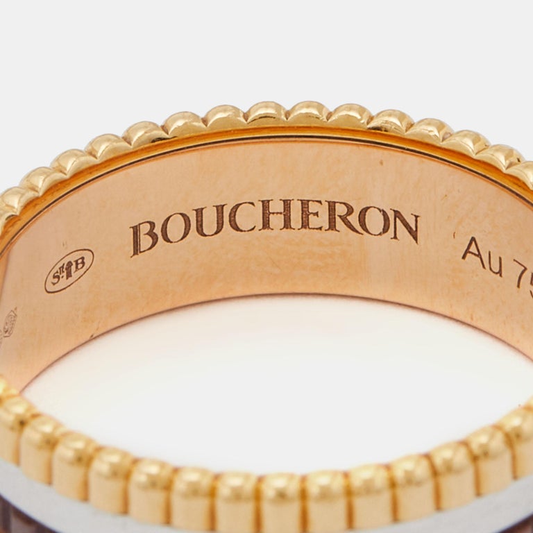 Boucheron Quatre Classique Brown PVD 18k Three Tone Gold Small Band ...