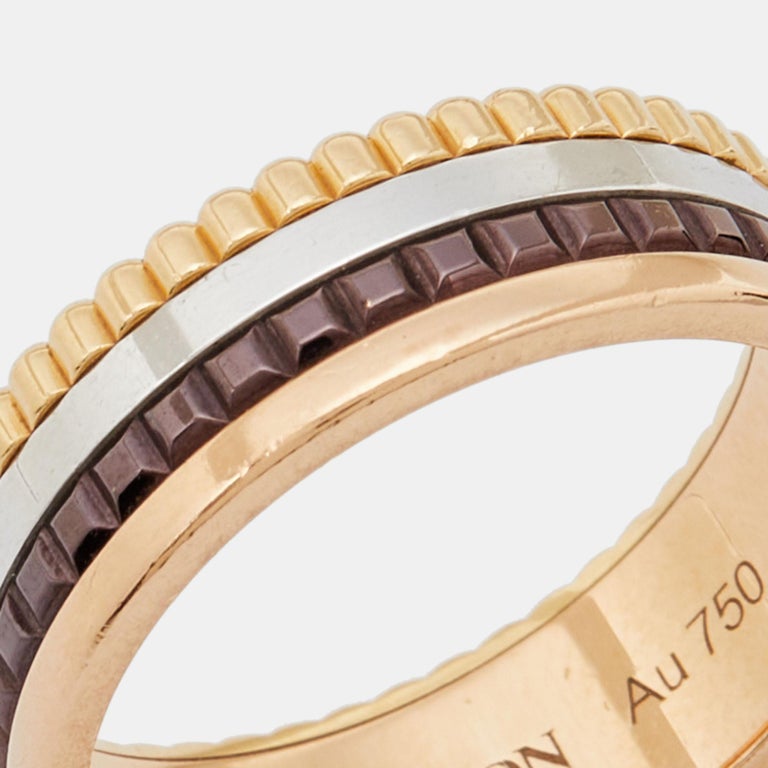 Boucheron Quatre Classique Brown PVD 18k Three Tone Gold Small Band ...