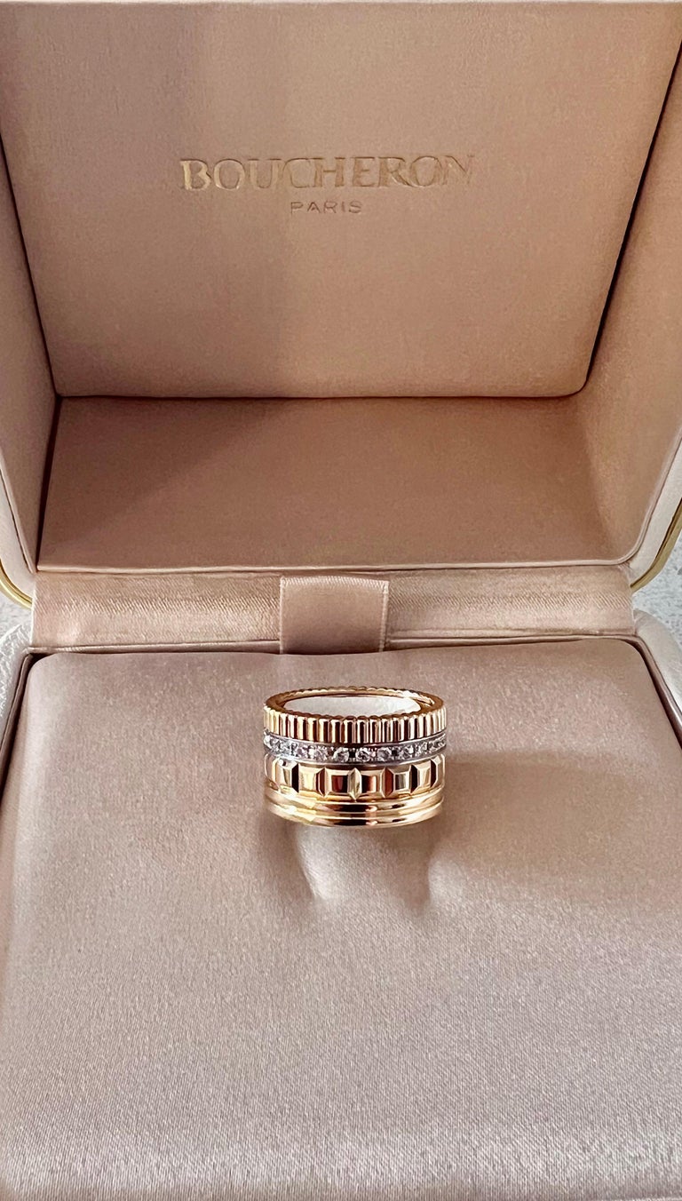 Boucheron Quatre Radiant Large Yellow Gold Diamond Ring, Anniversary ...