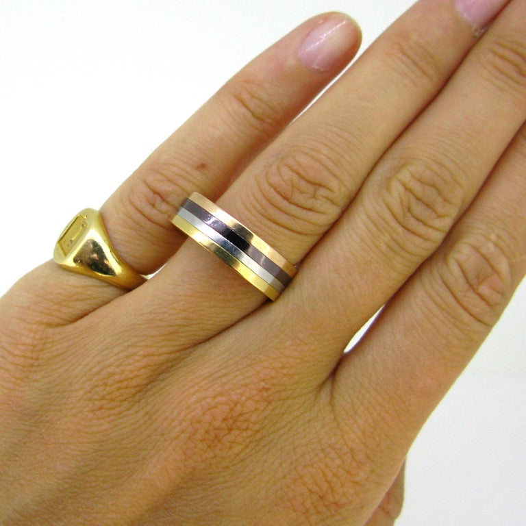 Boucheron Rose Yellow White Gold Quatre Edition Small Band Ring at 1stDibs