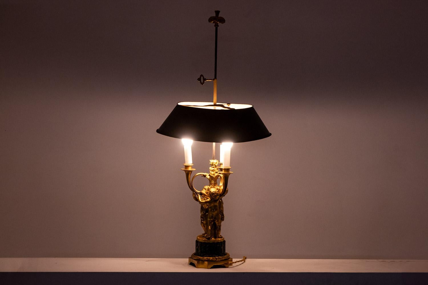 Bouillotte lamp in gilded bronze and marble. Circa 1900. For Sale at ...