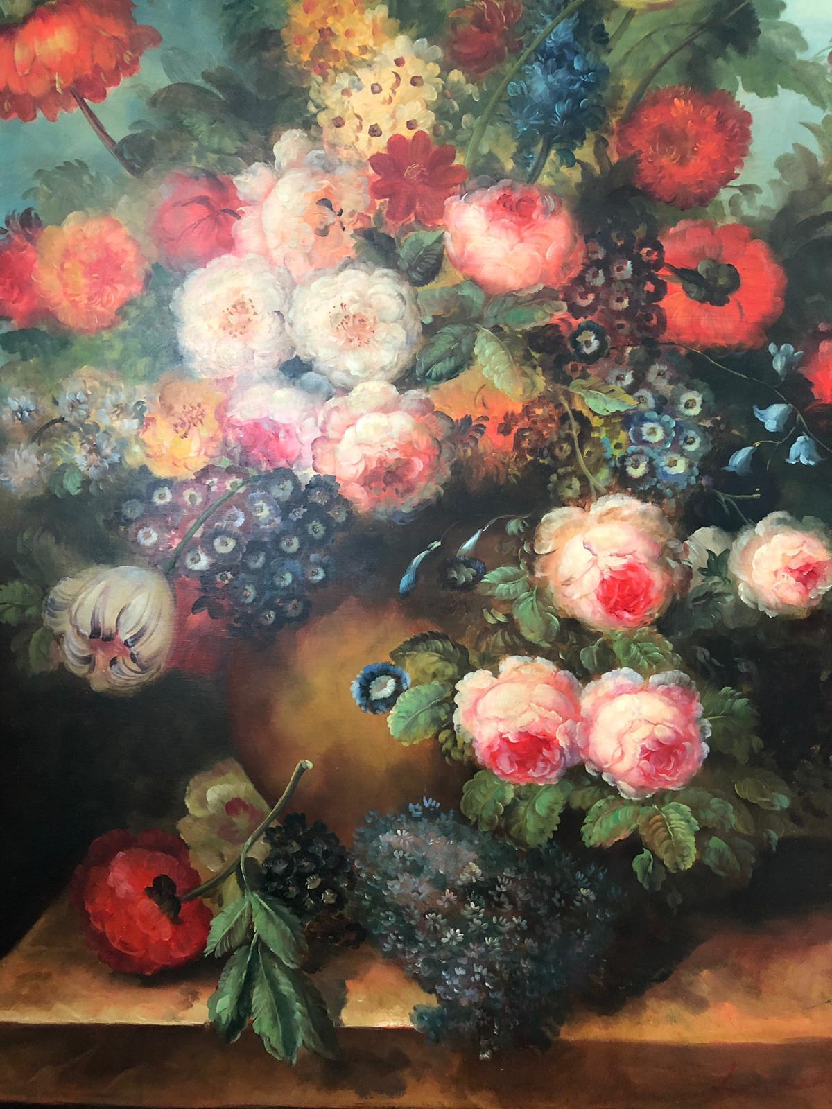 Bouquet of Carnations and Fruit Still Life, 20th Century For Sale at ...