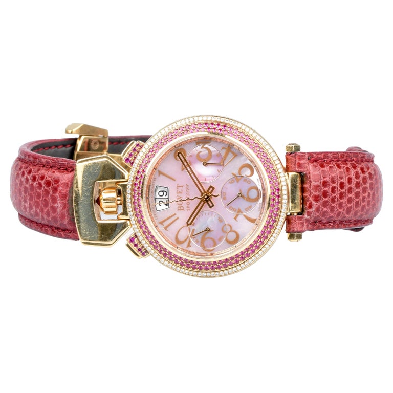 Bovet 18 carat pink gold watch - 2.14 carat pink sapphires - 0.48 carat ...