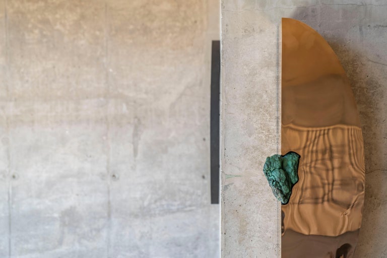 Bow Cabinet with Malachite by Pierre De Valck For Sale at 1stDibs