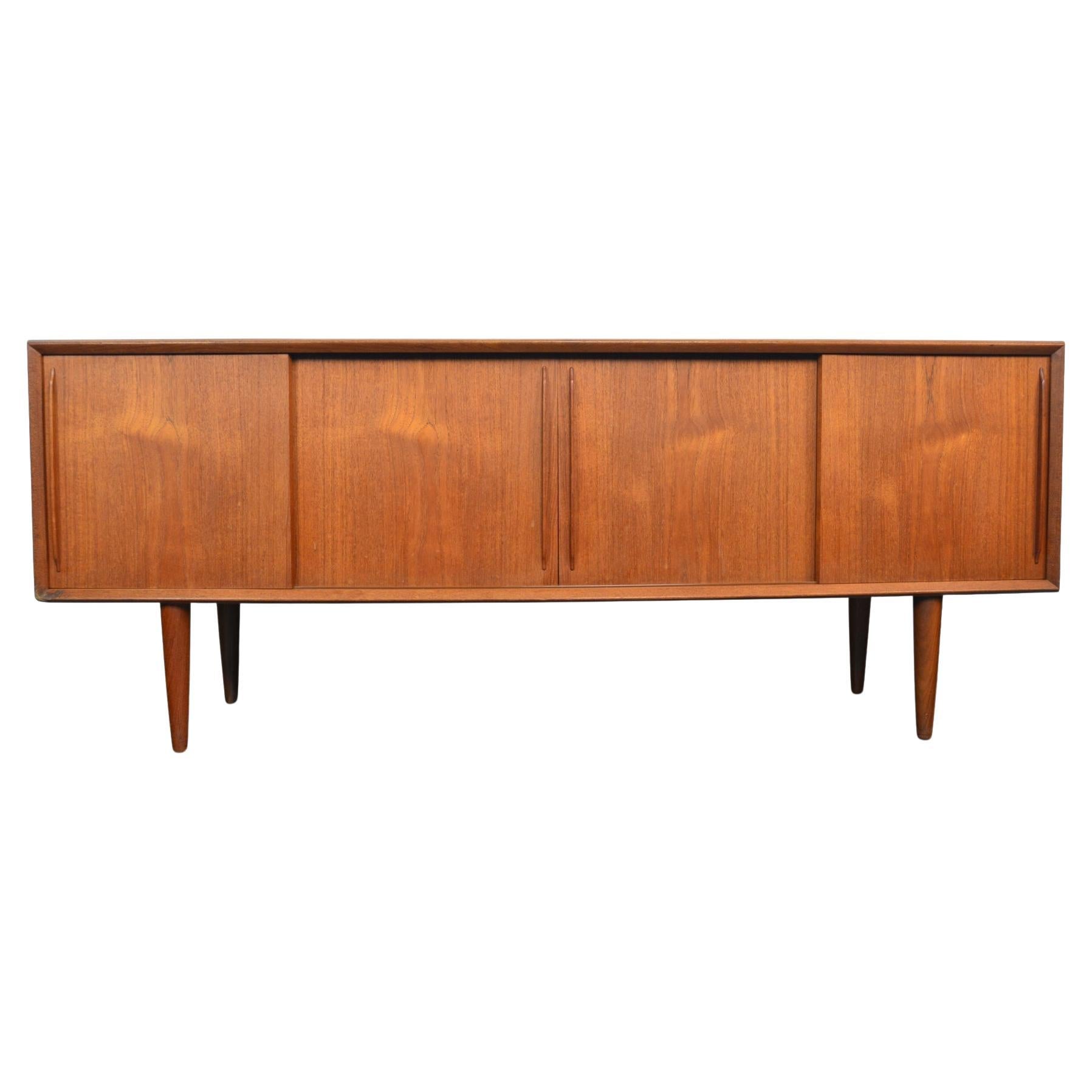 Midcentury Arne Vodder for H.P. Hansen Teak Credenza and Glass Front ...