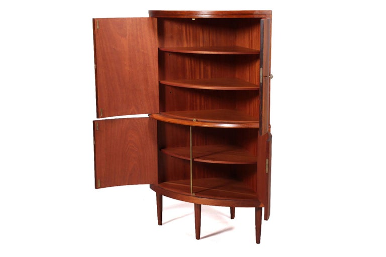 Bow Front Corner Unit in Brazilian Rosewood #1 For Sale at 1stDibs