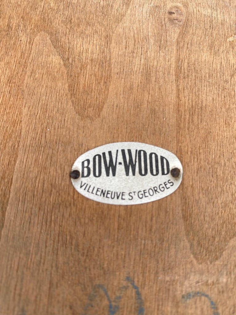 Bow-Wood for Steiner Leather Triangle Table For Sale at 1stDibs