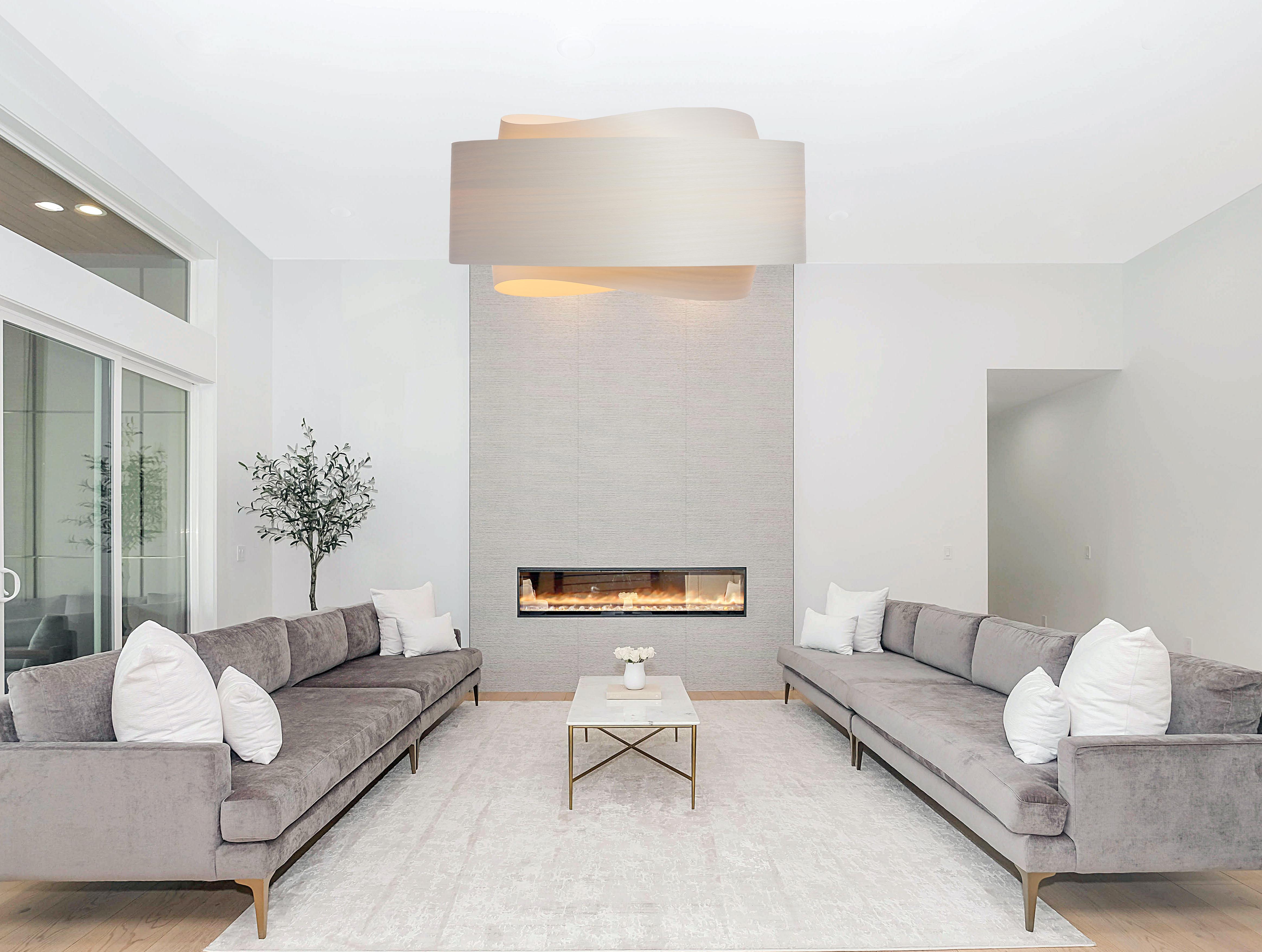 BOWEN Mid Century Modern White Eco Wood 30" Chandelier Pendant For Sale ...