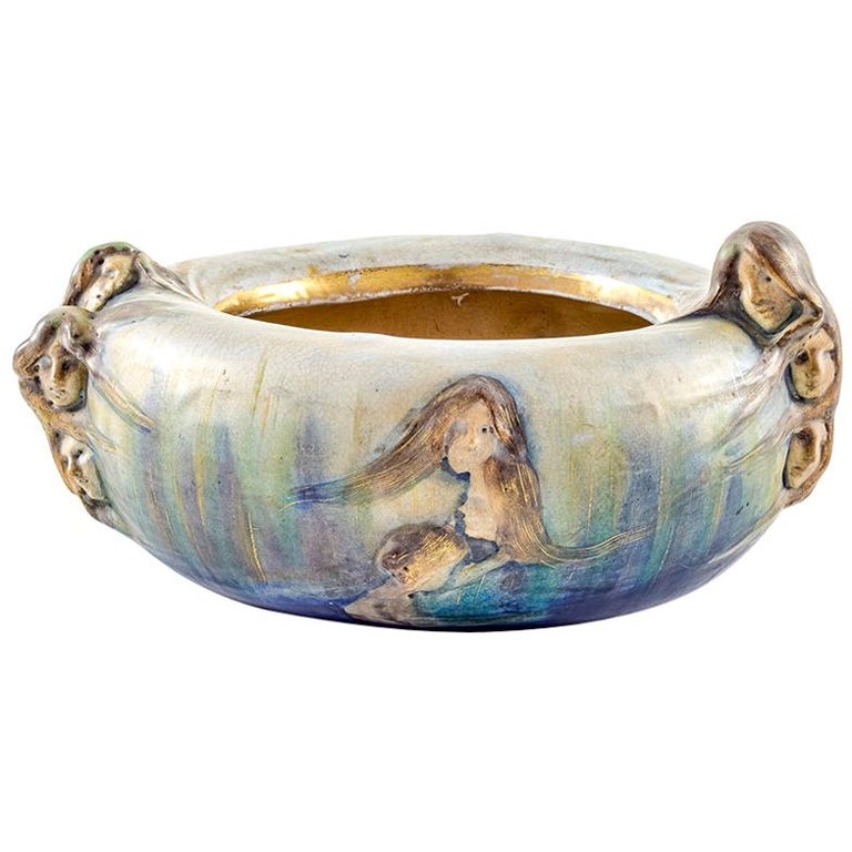 Bowl Symbolist Art Nouveau Bohemia Amphora circa 1902 Ceramics Fates ...