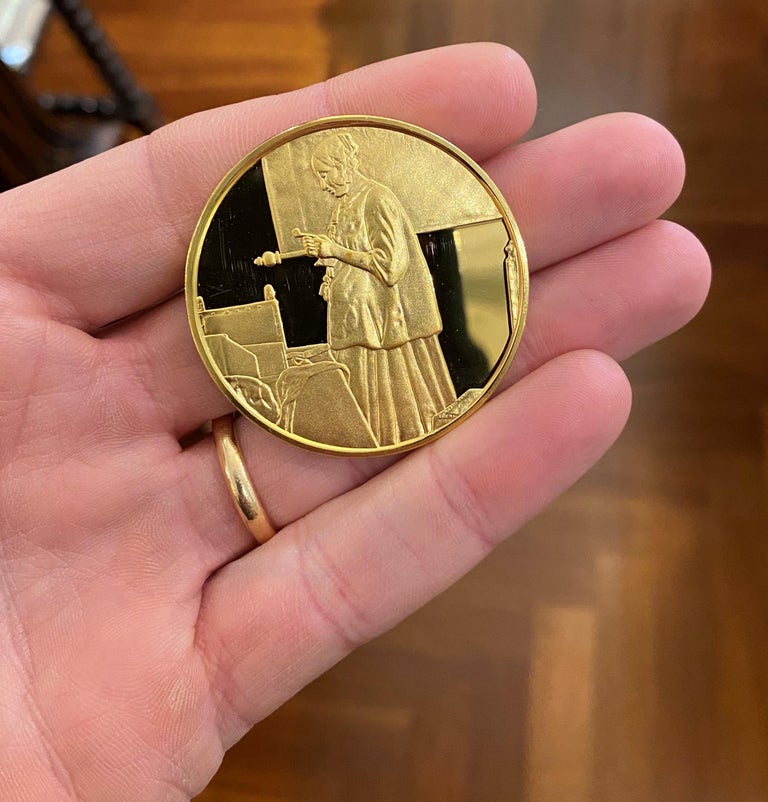 Box 24-Karat Gold-Plated 925 Silver Medal Painter Vermeer at 1stDibs