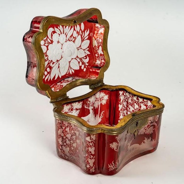 Box, Bohemian Crystal Box, Napoleon III Period For Sale at 1stDibs
