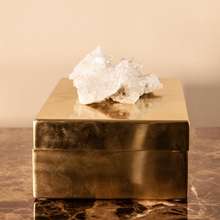 Box Is Solid Brass with Quartz Minerals Decorative Elements For Sale at ...