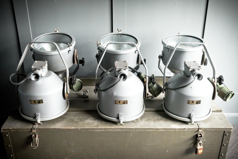 Box Set of 6 Military Runway Lamps of Eastern European Origin For Sale ...